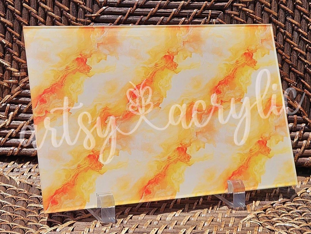 Watercolor Orange Yellow Marble Artsy Acrylic - Etsy