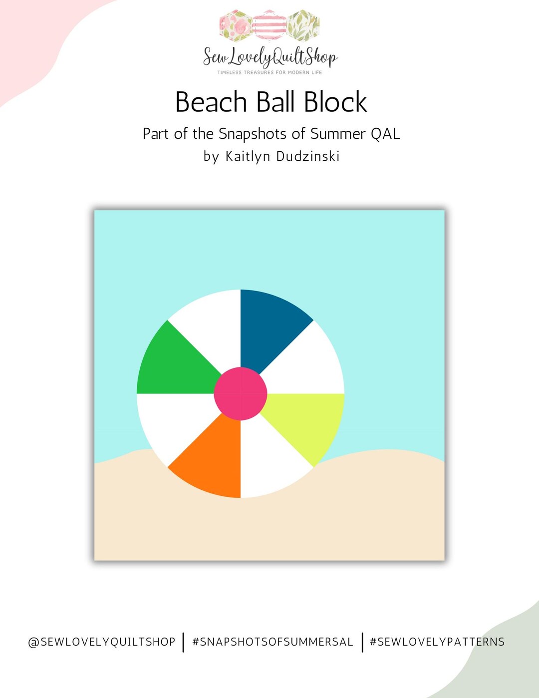 Beach Ball Block Pattern, Summer Quilt Pattern, PDF Sewing Pattern - Etsy