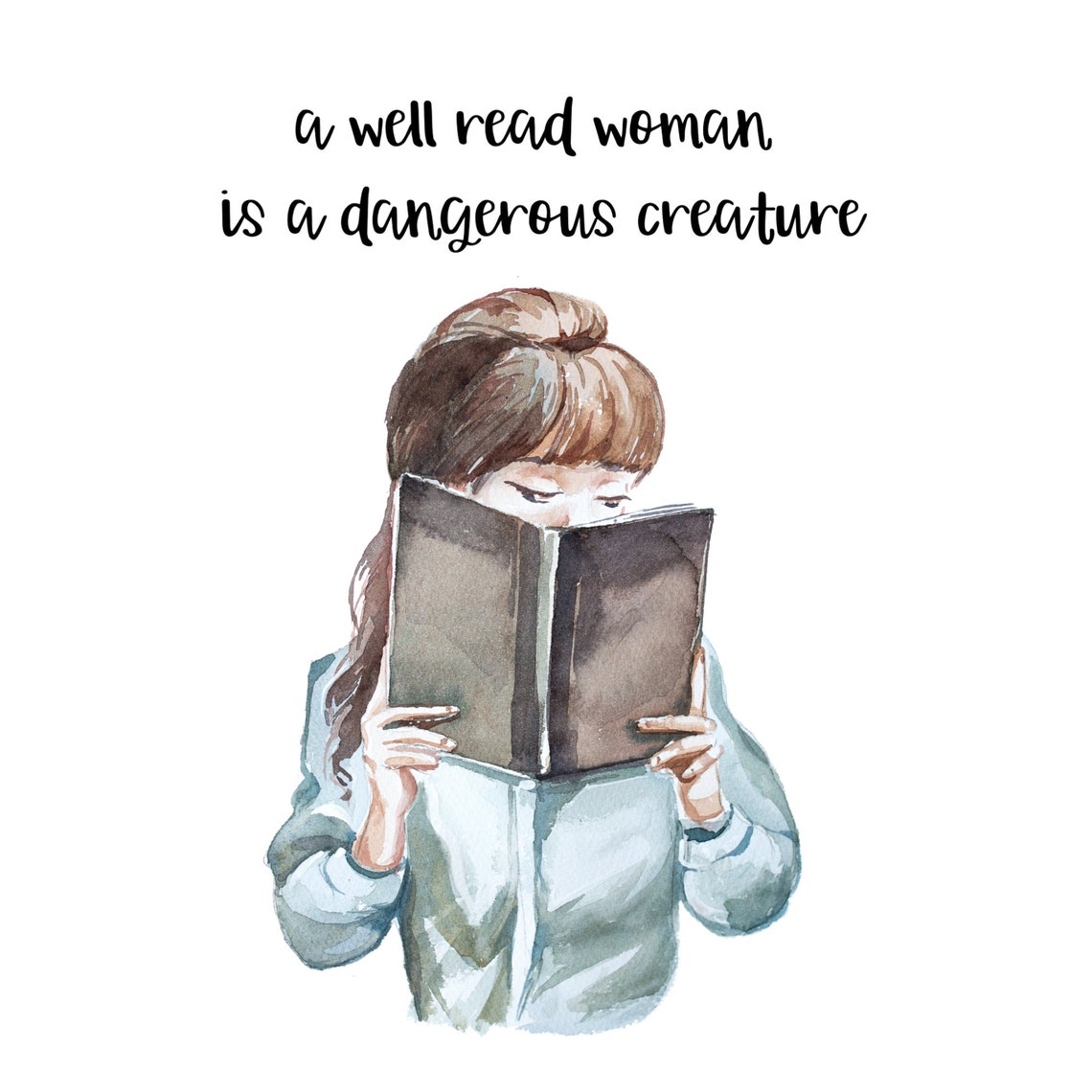 Book Wall Art Quote Read A well read woman is a dangerous | Etsy