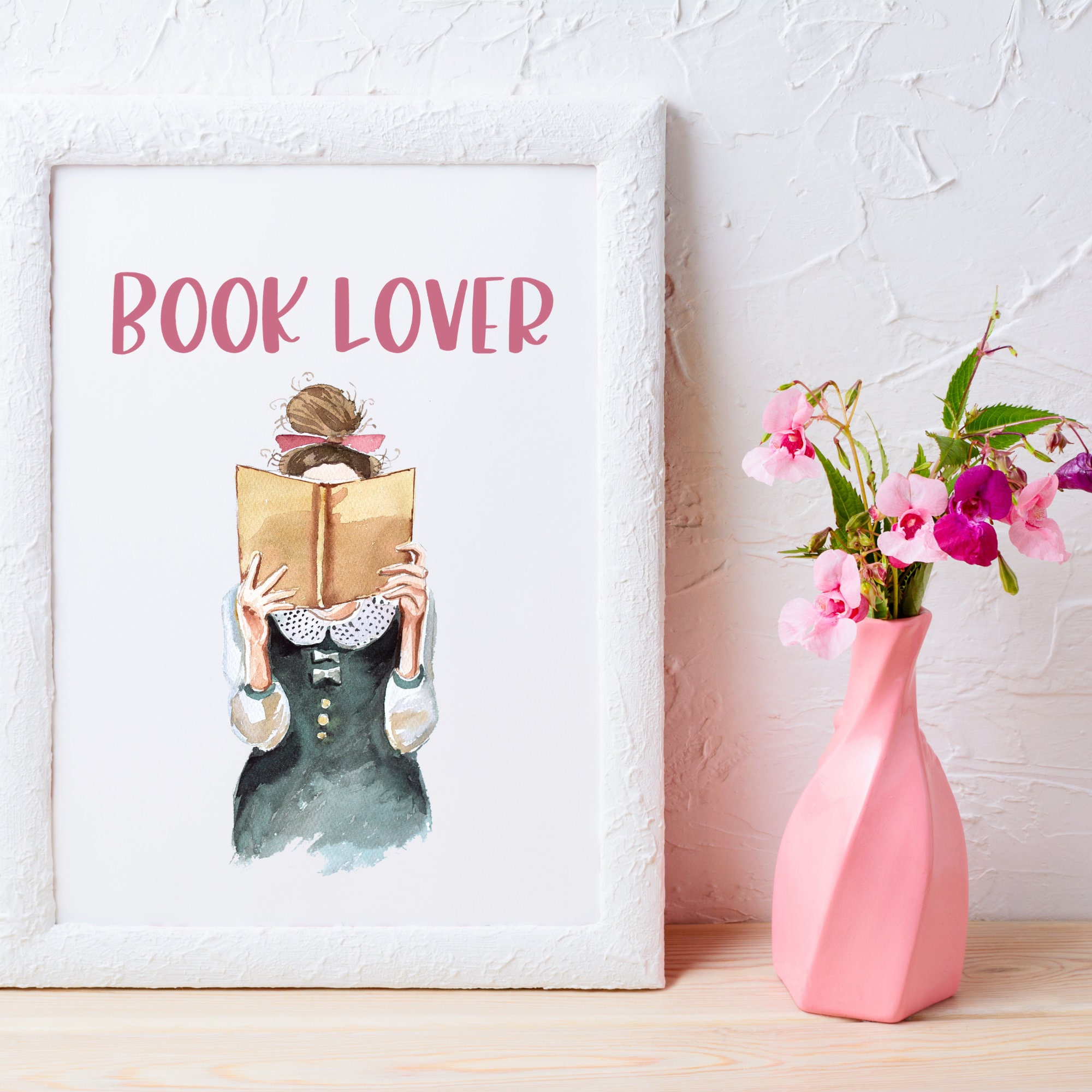 Book Lover Digital Print, Chic Book Lover, Book Wall Art, Reading - Etsy