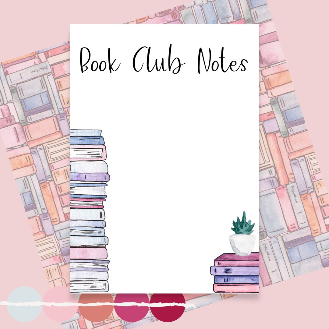 Buch Club Notizen Papier, Buchstapel, Schreiben, Lesen - Etsy.de