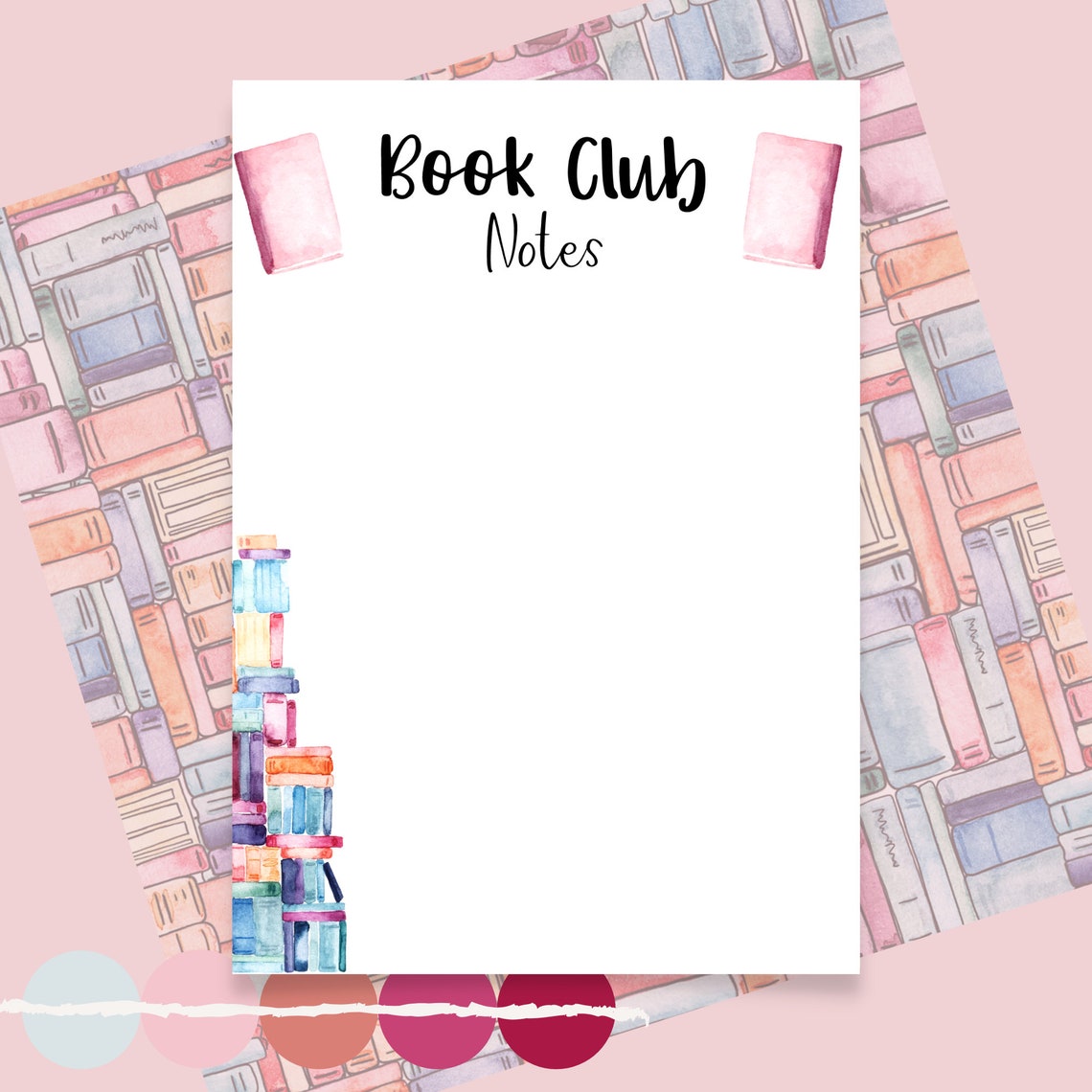 Book Club Notes Paper, Book Stacks, Writing, Reading - Etsy