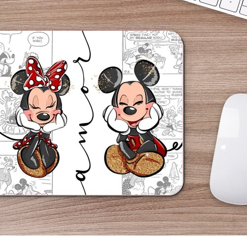 Mickey and Minnie Mouse Pad Disney Mousepad Gift for Mom - Etsy