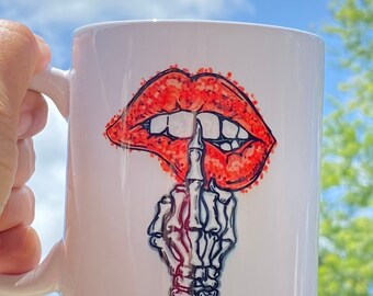 Lips and Middle Finger Svg | Etsy