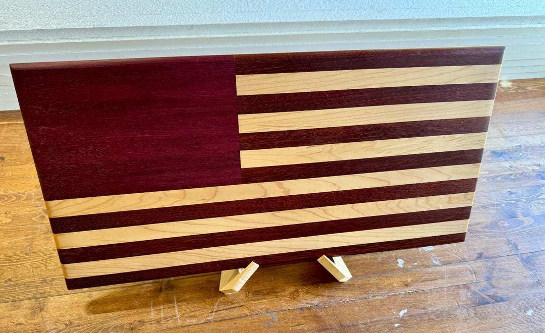 American Flag Edge Grain Wood Cutting - Etsy