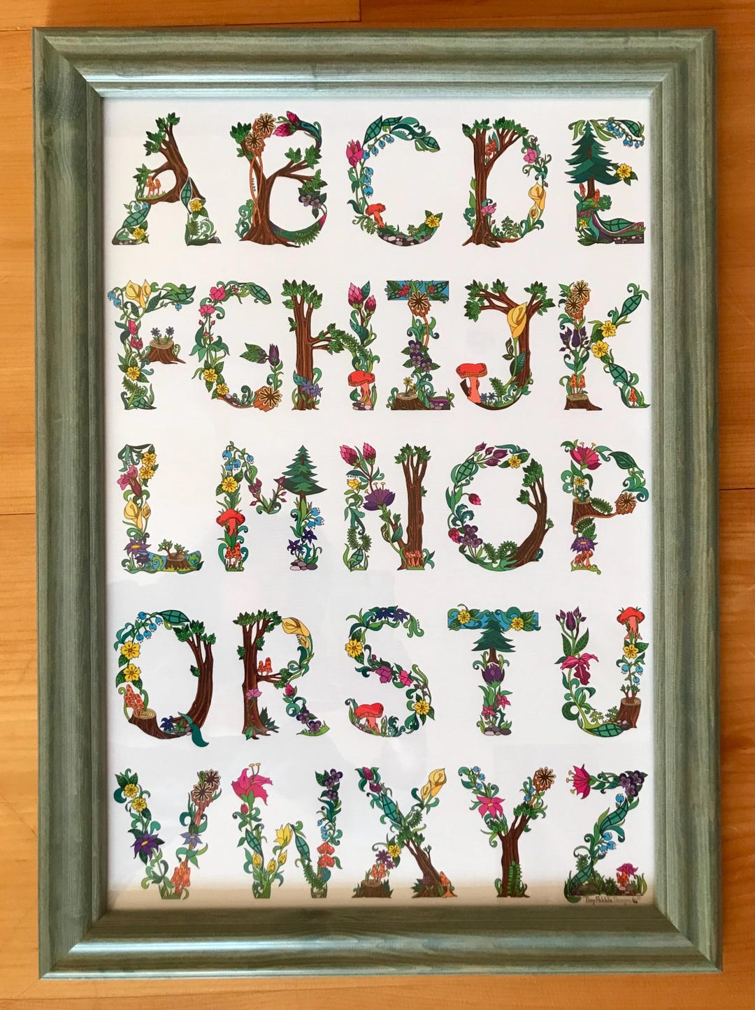 Alphabet Wall Art|botanical Alphabet Poster|playroom Decor|nursery ...