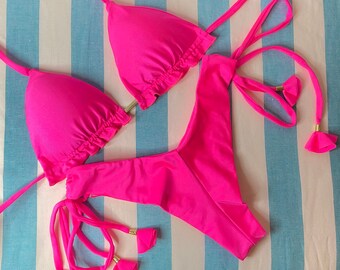 Triangle Pink Bikini - Etsy
