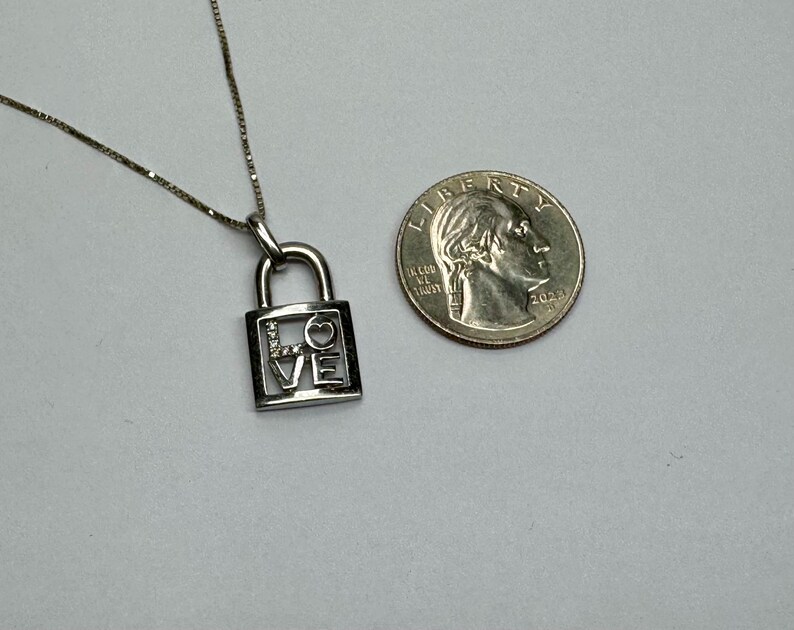 Collar con candado de amor en plata de ley: colgante de circonita ...