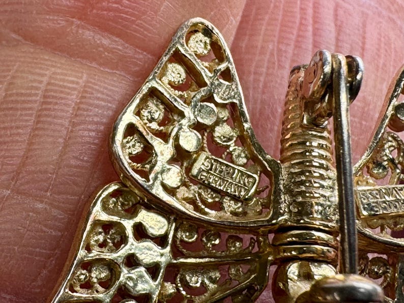 Alice Caviness Vintage Gold Plated Germany Sterling Silverarticulated ...