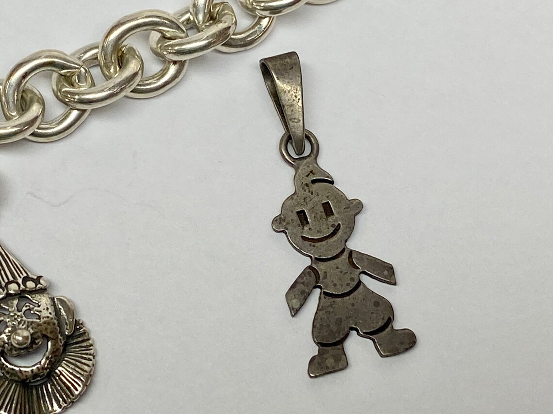Vintage 925 Sterling Silver Circus Clown Charm Set - Etsy