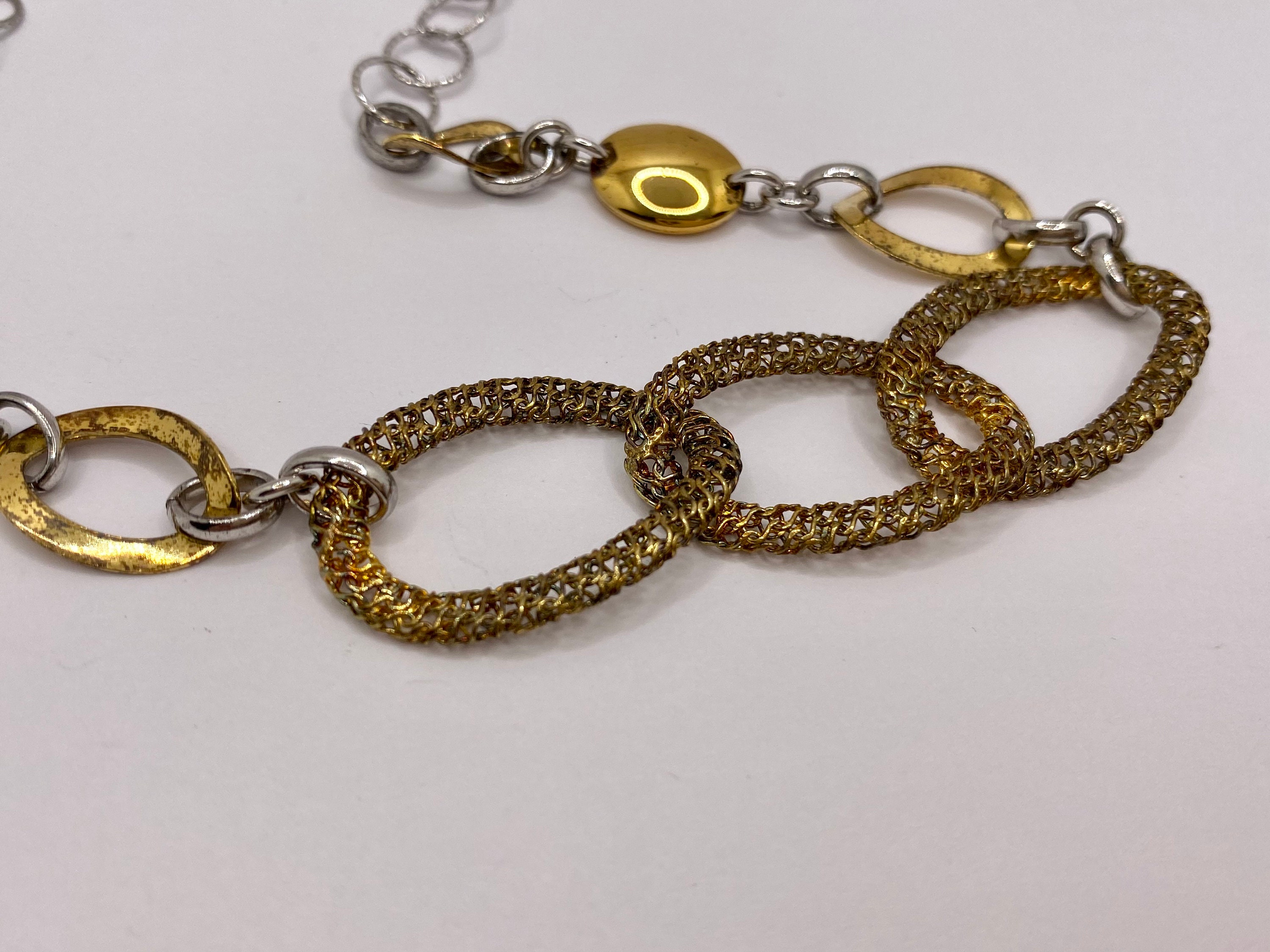 925 Sterling Silver Mesh and Chain Women's Necklace - Etsy