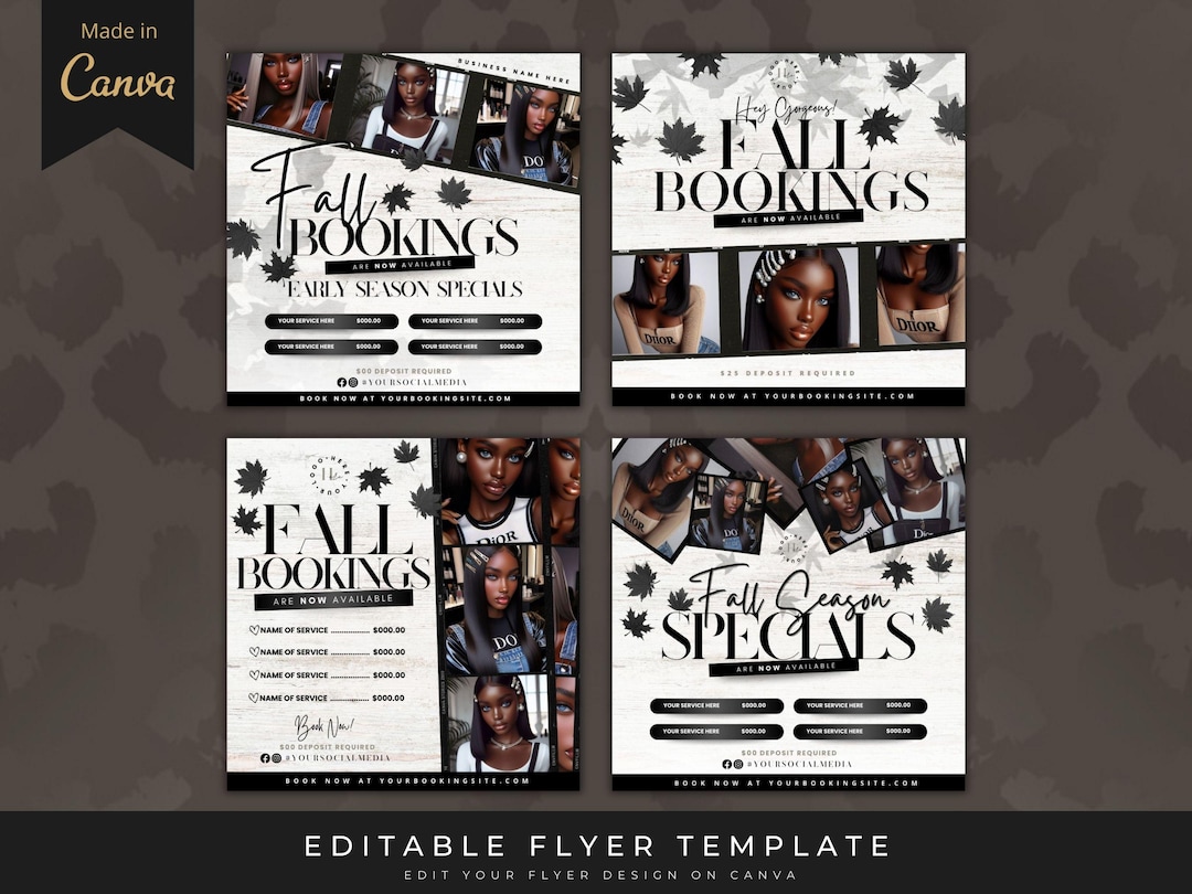 Fall Booking Flyers, September Flyers, Book Now Flyer, Social Media ...