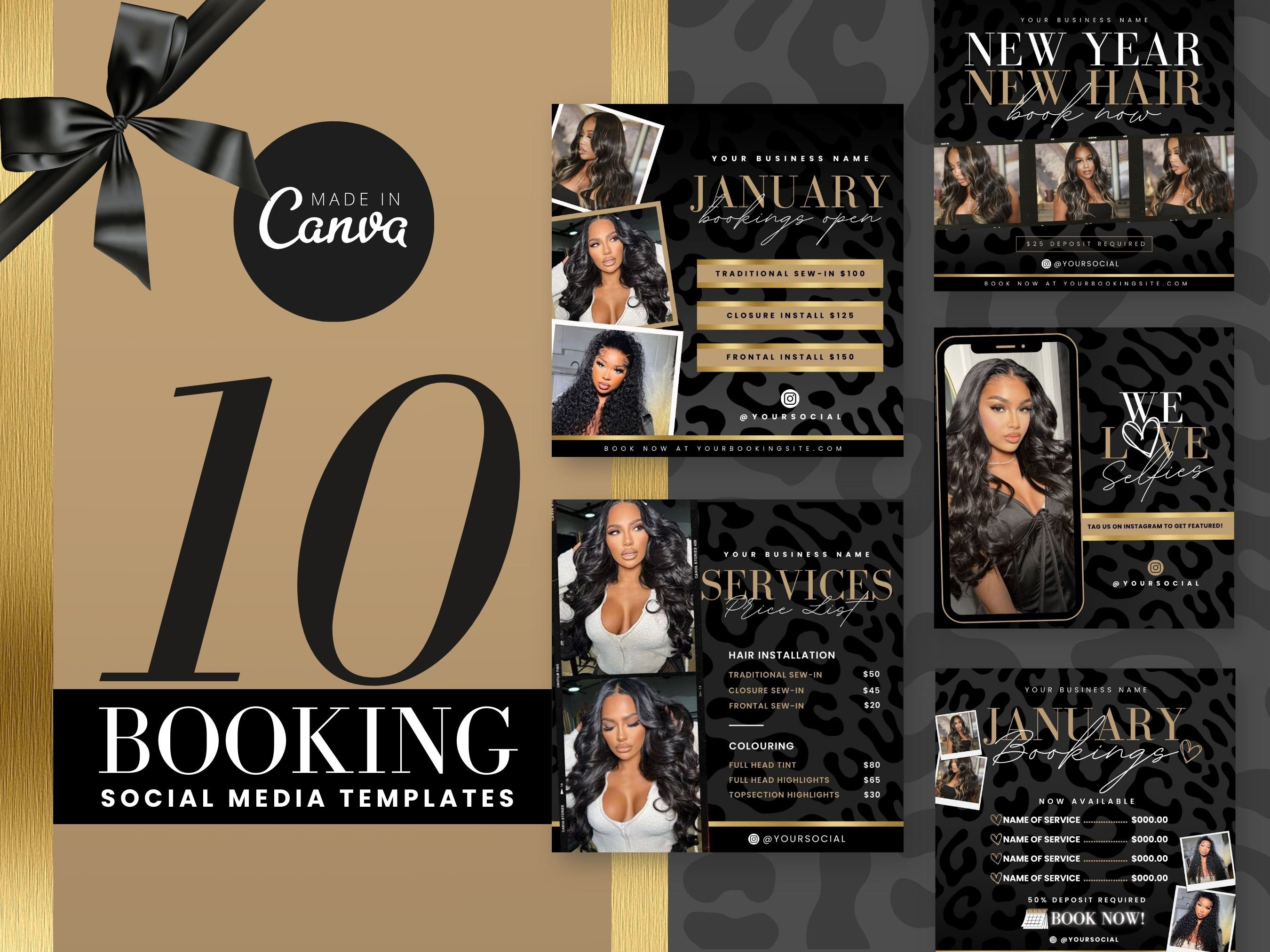 10 Black and Gold Booking Flyer, Appointments Available, Calendar Flyer ...