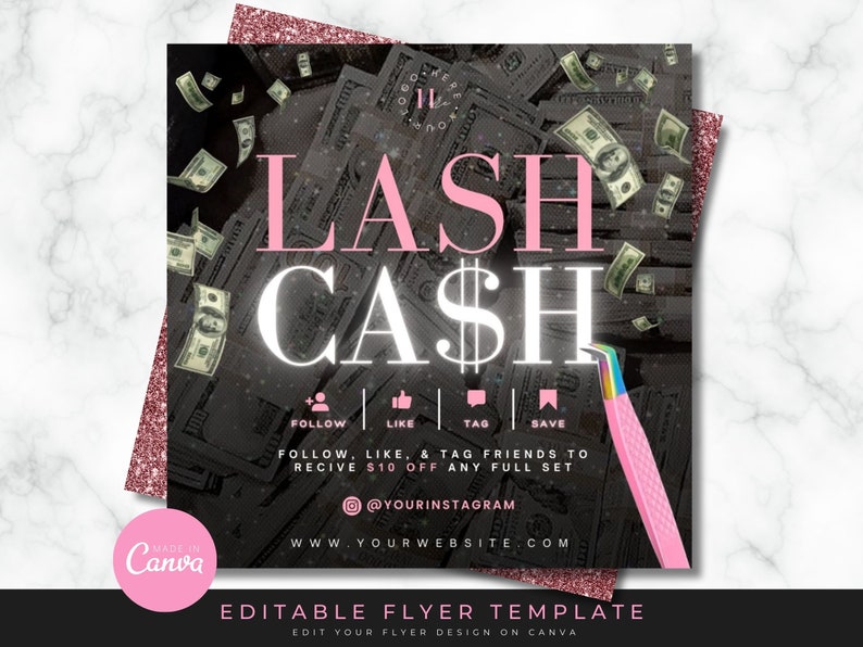 Lash Cash Flyer, Lash Specials, Lash Tech Flyer, DIY Flyer, Lash ...