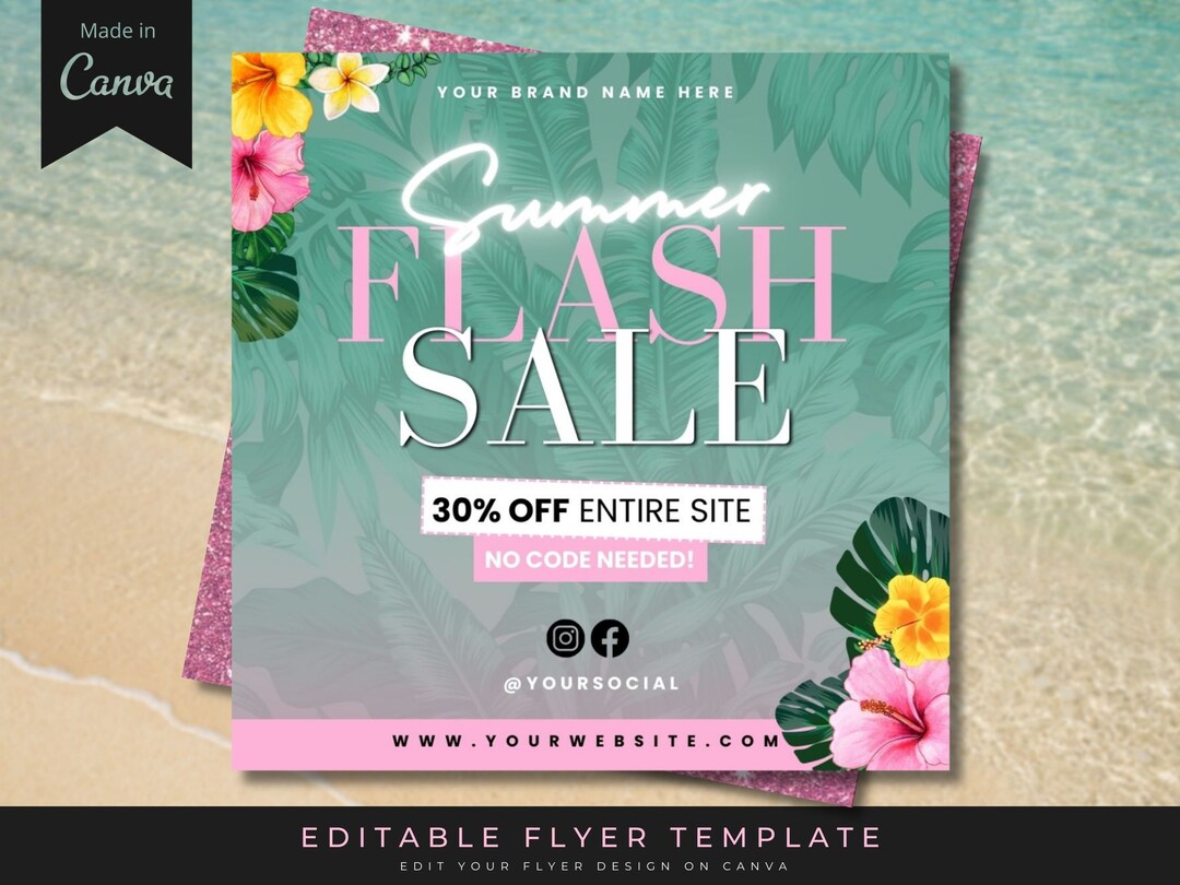 Summer Flash Sale Flyer, Sale Flyer, Business Sale Flyer, DIY Flyer ...