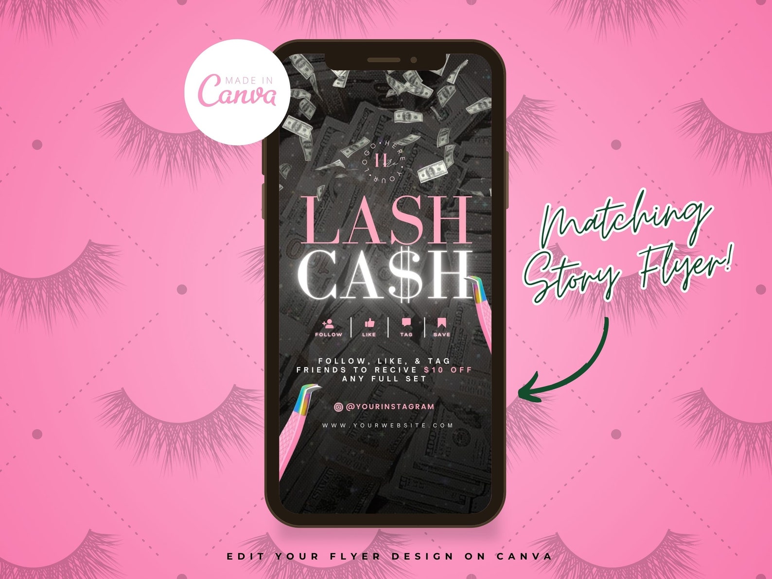 Lash Cash Flyer, Lash Specials, Lash Tech Flyer, DIY Flyer, Lash ...