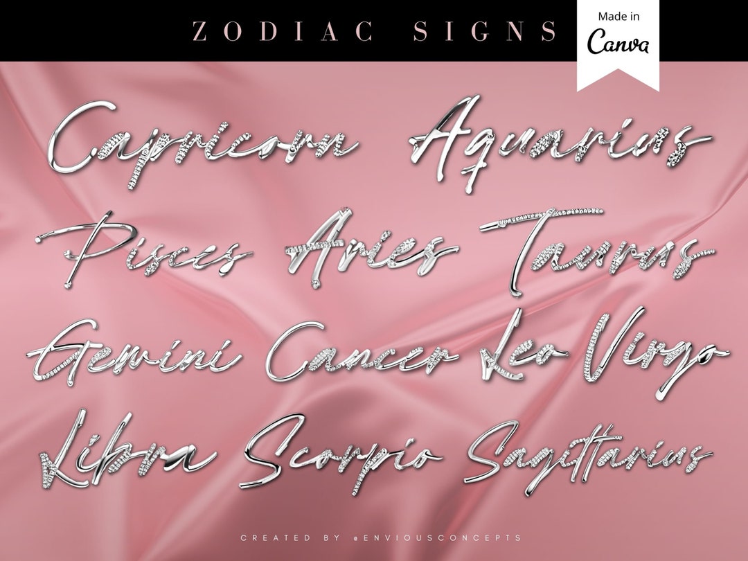 Silver Diamond Zodiac Signs PNG, Birthday Zodiacs, Diamond Words ...