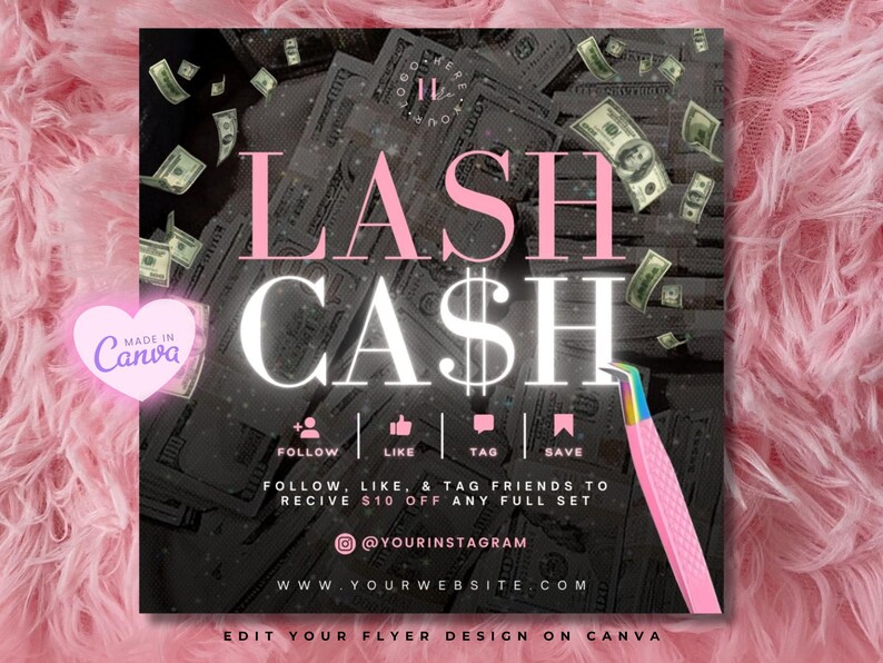 Lash Cash Flyer, Lash Specials, Lash Tech Flyer, DIY Flyer, Lash ...