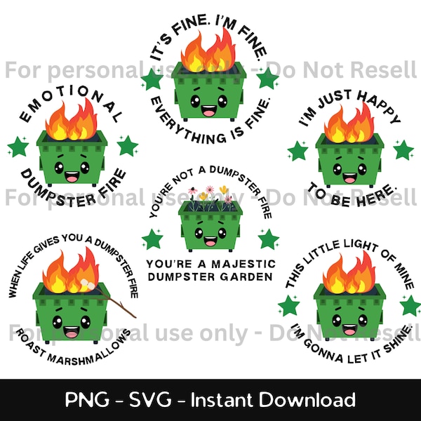 Dumpster Fire Svg - Etsy