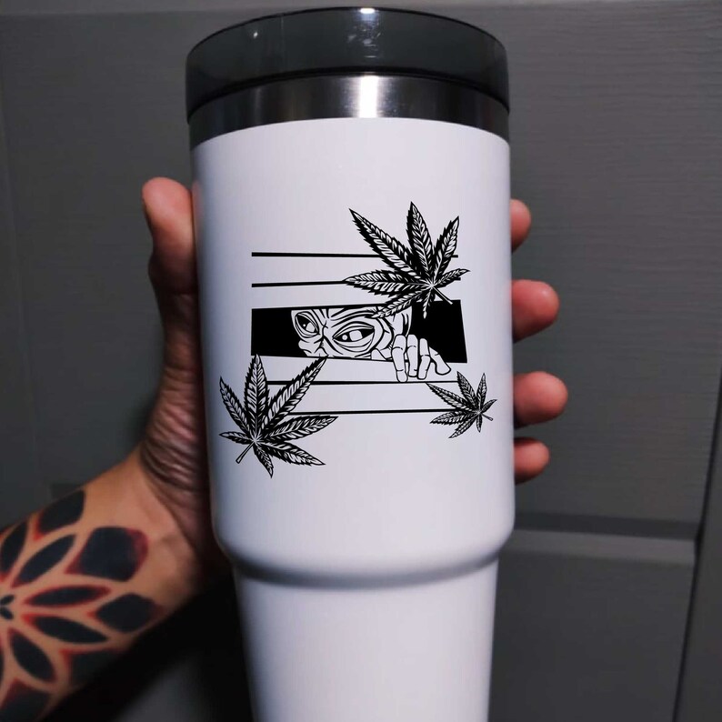 Alien Cannabis Silhouettes Cricut Cutting Files | Etsy