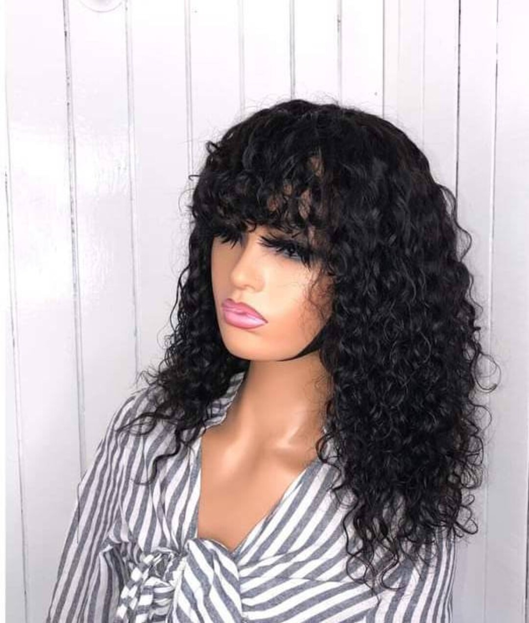 12 Custom Made Human Hair Wig With Bang Name Sashe - Etsy
