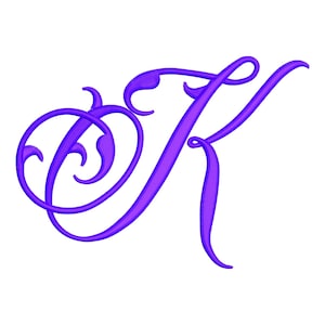 Monogram Letter K Script Alphabet Machine Embroidery Font Design ...