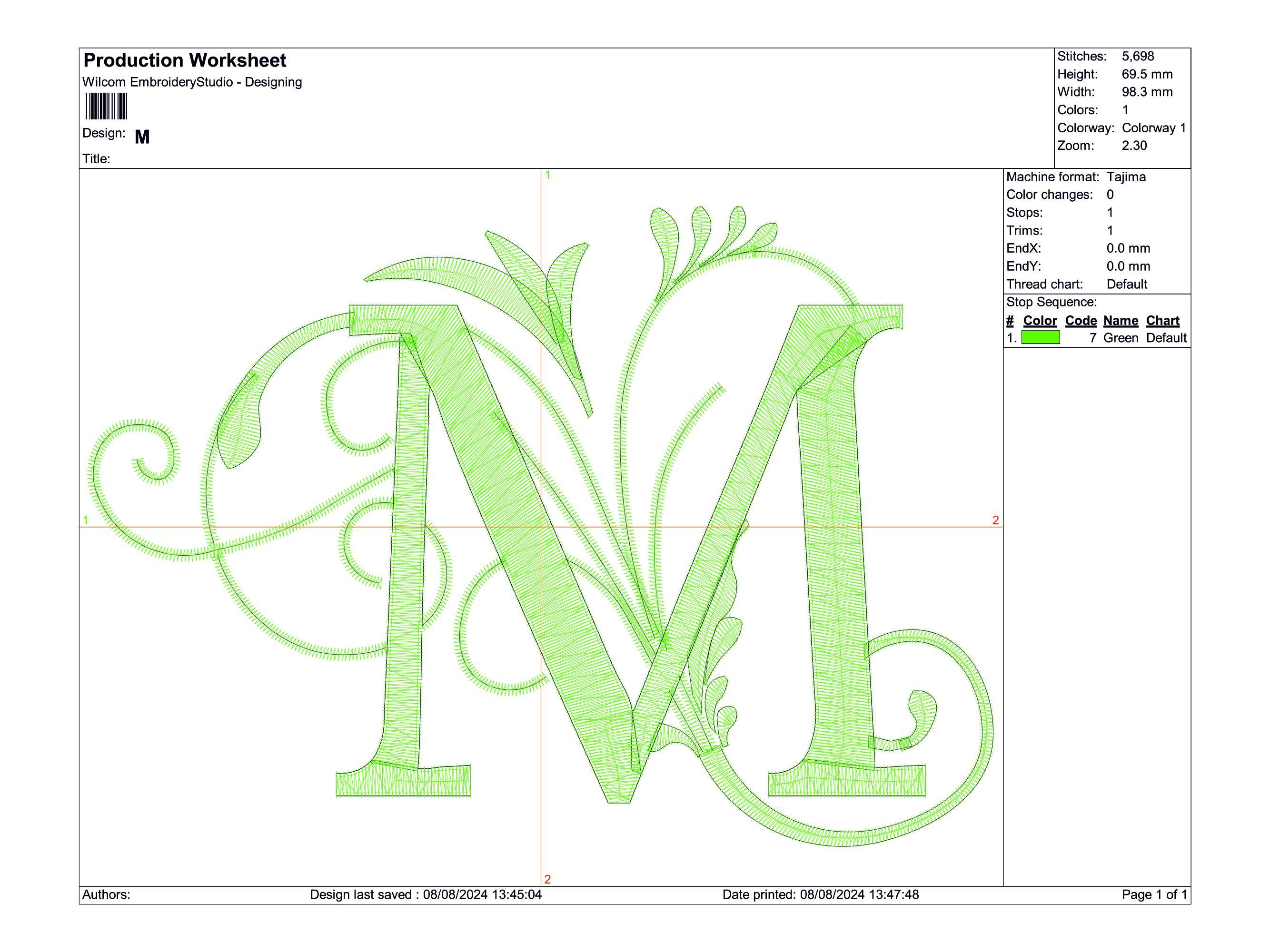 Monogram Letter M Script Alphabet Machine Embroidery Font Design ...