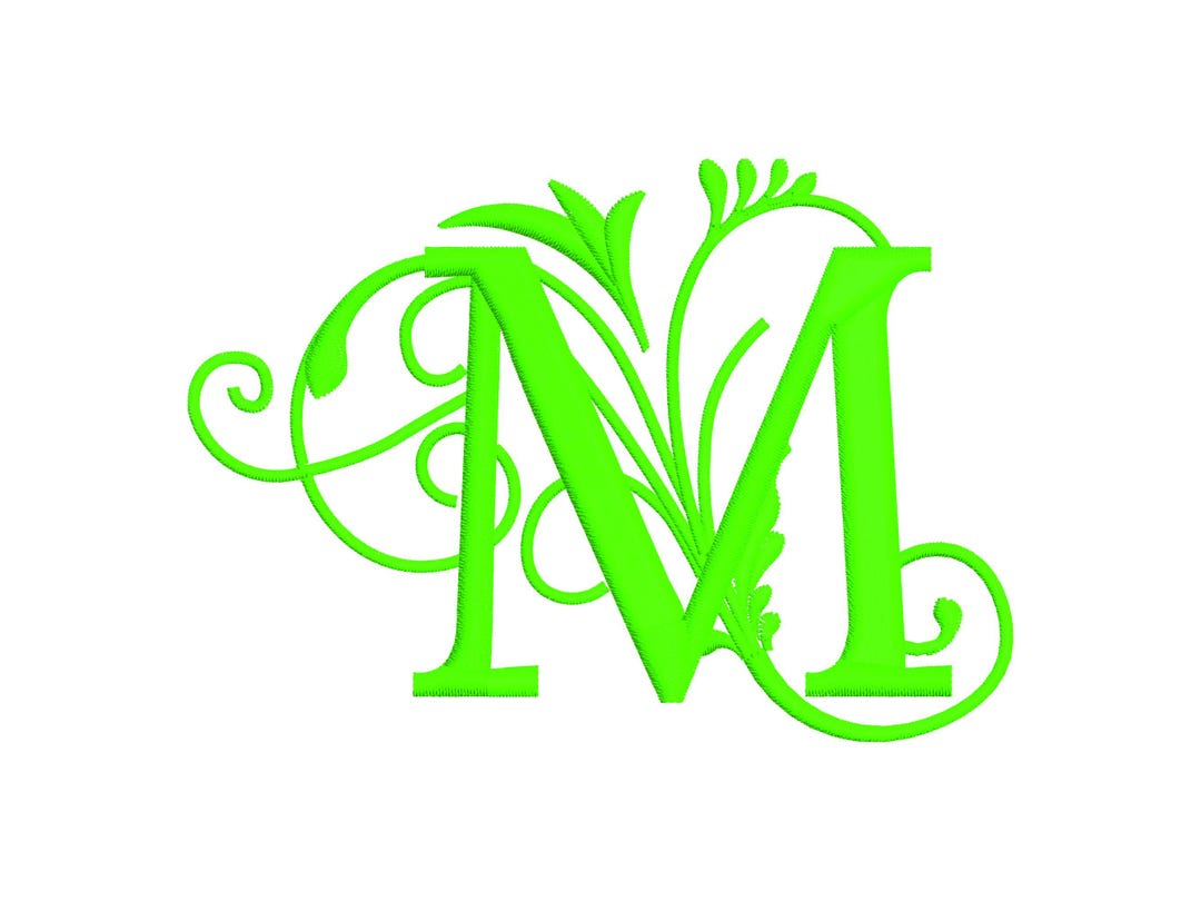 Monogram Letter M Embroidery Design, Script Font (download) - Etsy