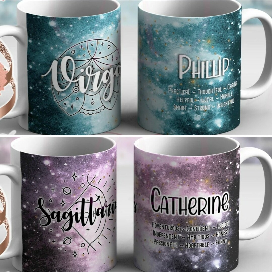 Zodiac Star Sign Mugs personalised Option - Etsy UK