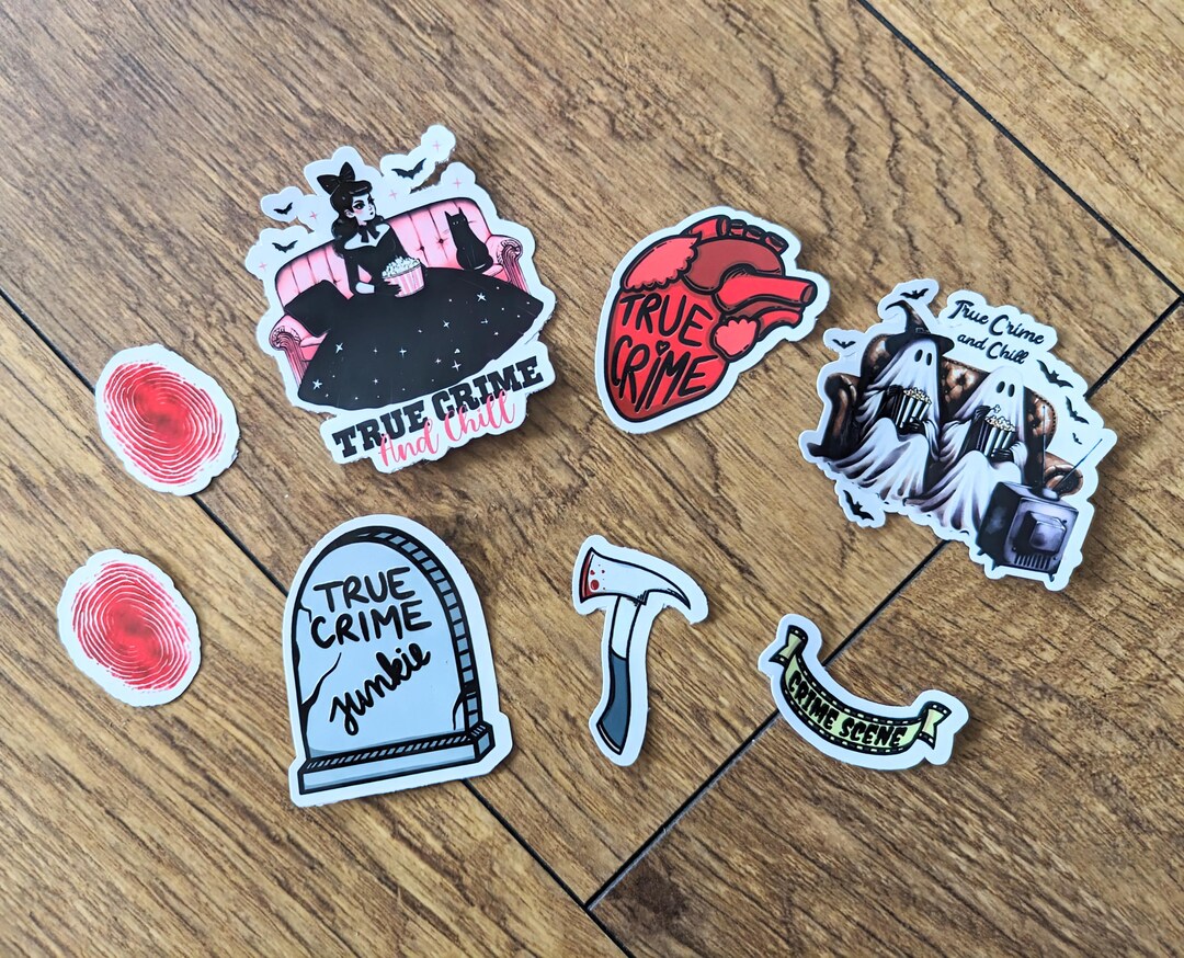 True Crime Vinyl Journal Sticker Decals - Etsy