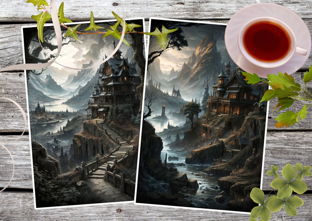 Dark Castles 21 Prints Printable. Digital Junk Journal Kit Printable ...