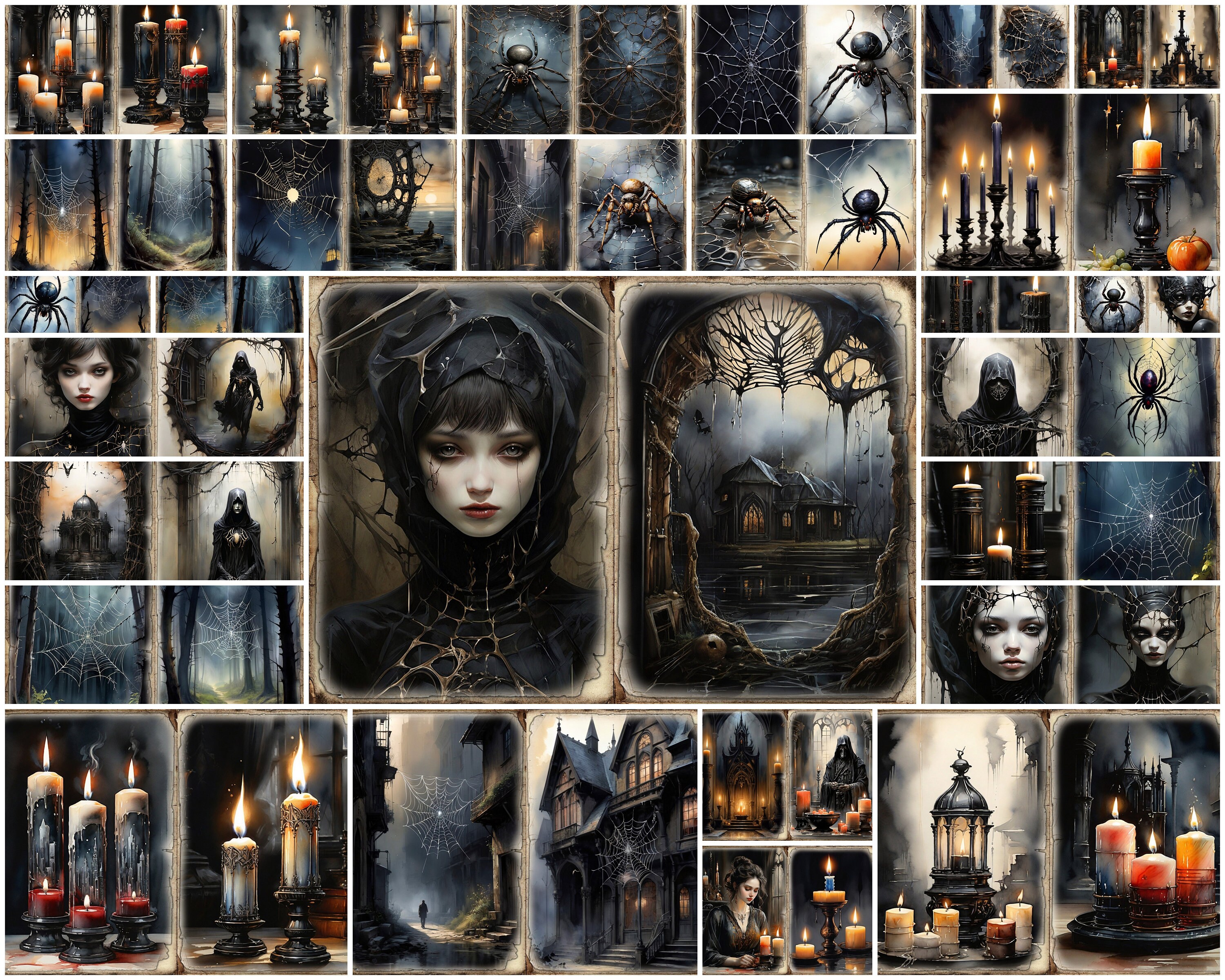 Dark Junk Journal 27 Prints Printable. Digital Junk Journal Kit ...