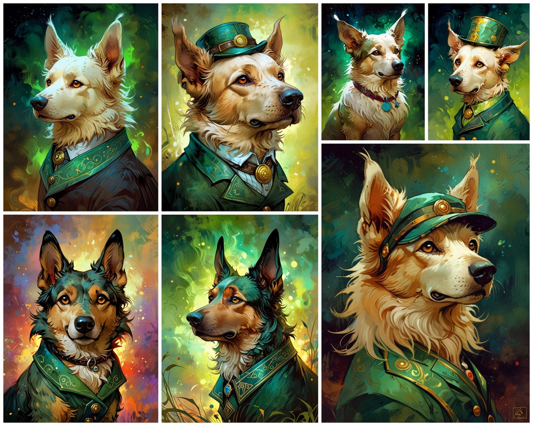 Half Page Mystical Dogs, Tags, Portraits, OVER 15 Prints Printable - Etsy