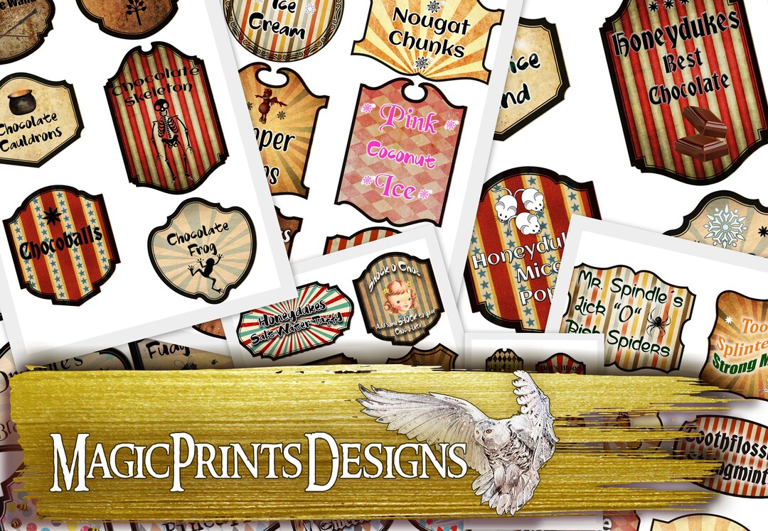 Halloween Horror Labels 7 Prints Printable. Pages Tags - Etsy