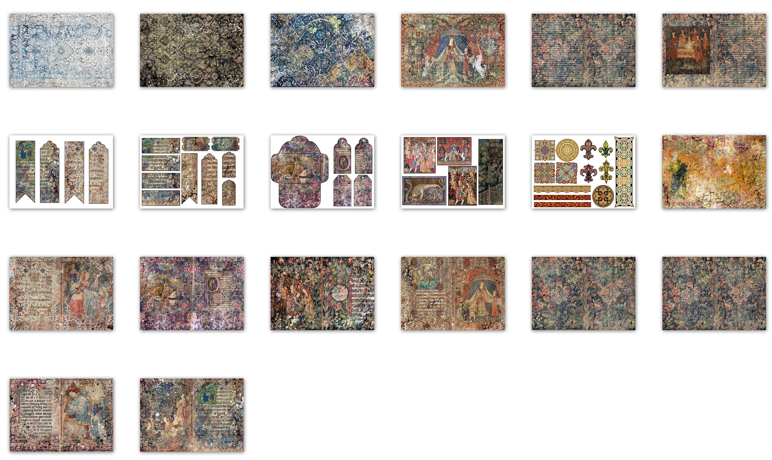 Medieval Theme 20 Prints Printable. Digital Junk Journal Kit Printable ...