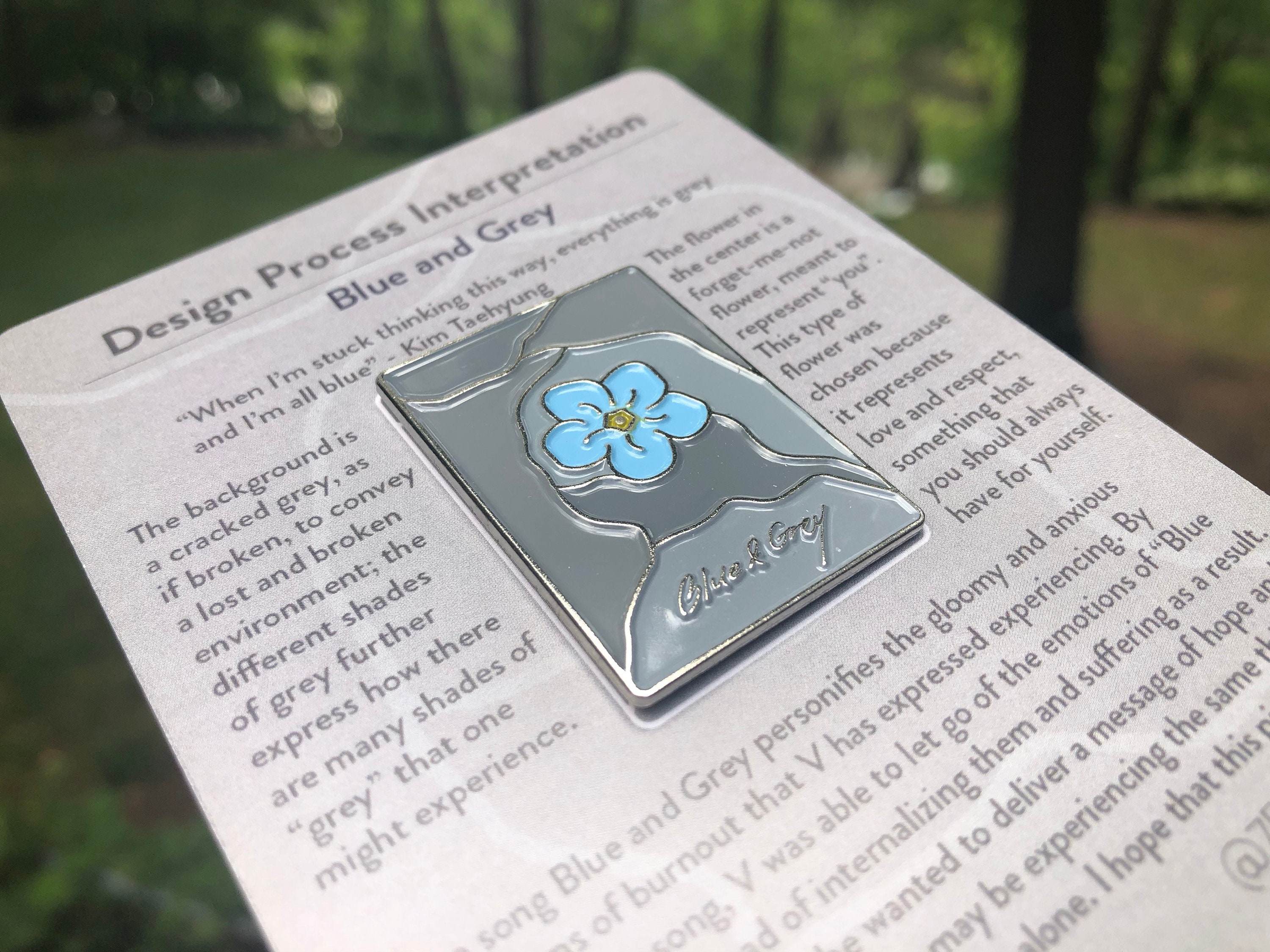 Blue and Grey Pin BTS Pin Bangtan Pins Song Interpretation - Etsy