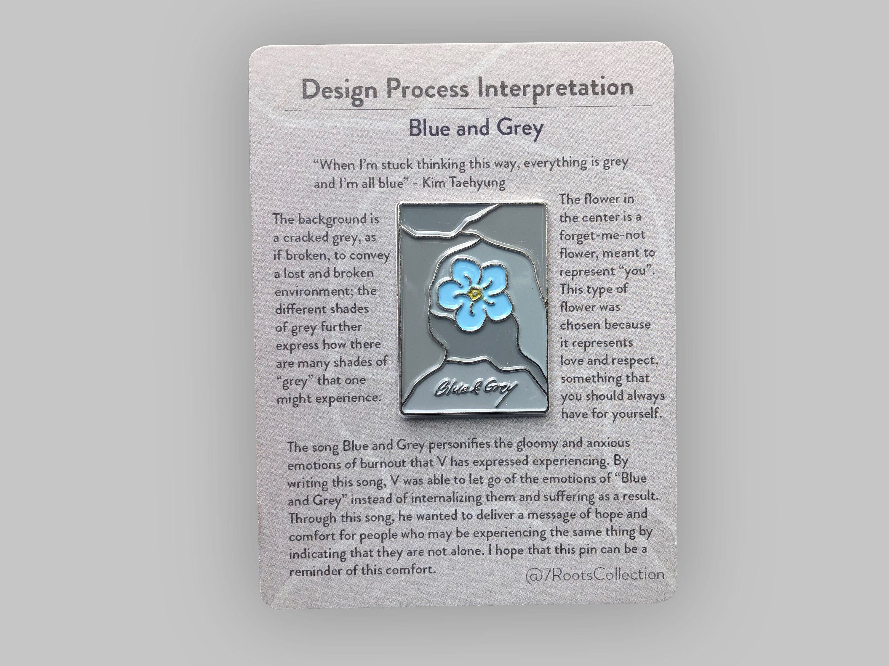 Blue and Grey Pin BTS Pin Bangtan Pins Song Interpretation - Etsy