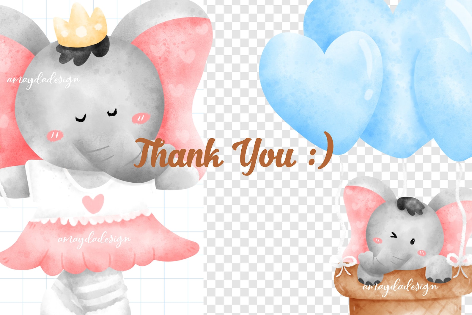 Baby Elephant Clipart Elephant Clipart Animal Clipart - Etsy