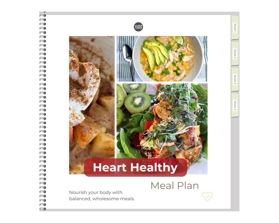Heart Healthy Meal Plan Digital Download, Healthy Heart, Wellness ...