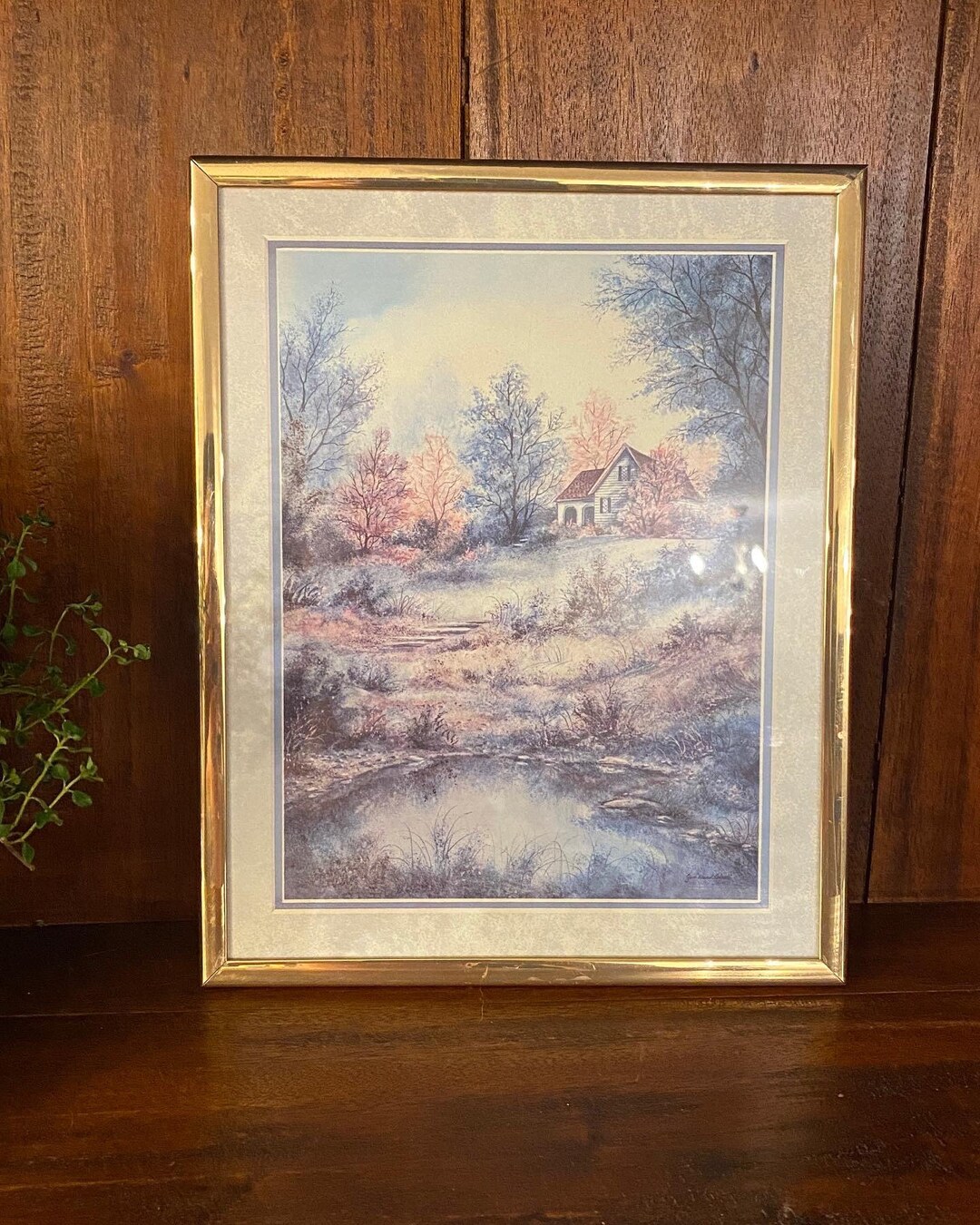 Vintage Jan Ward Calaski Framed Print steps to the Pond - Etsy
