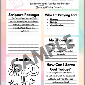 Children's Bible Journal Printable - Pastel - Blank - Etsy