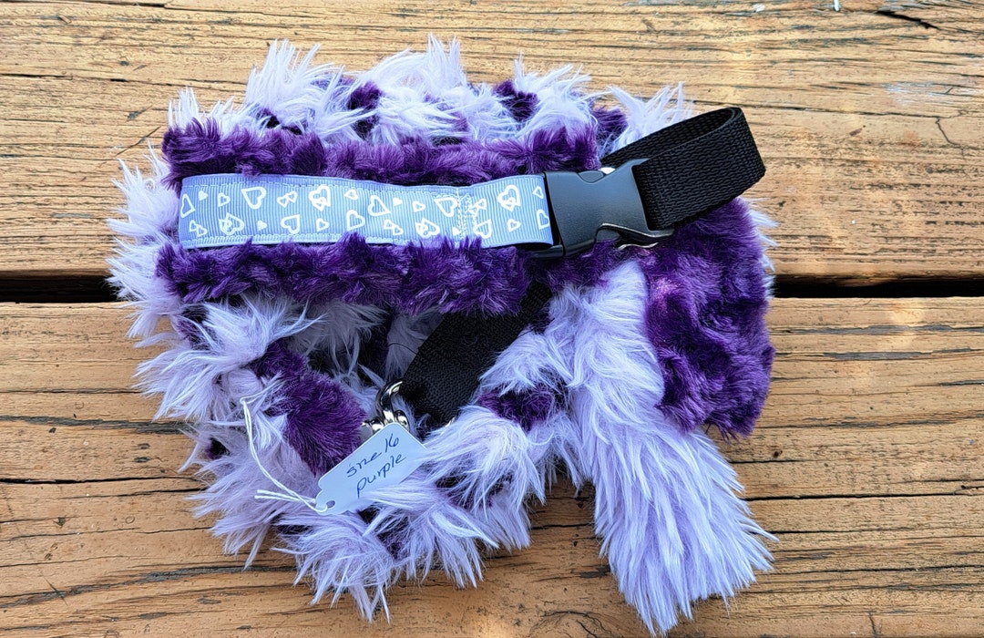 16 Purple Hearts Fuzzy Minky Martingale Leash - Etsy