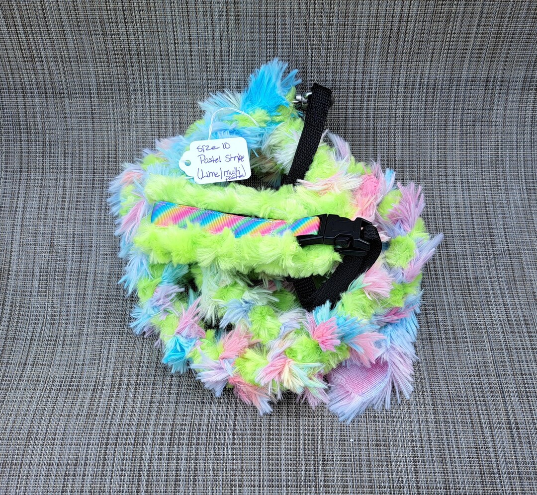 10" Stripes Pastel Fuzzy Minky Martingale Leash - Etsy