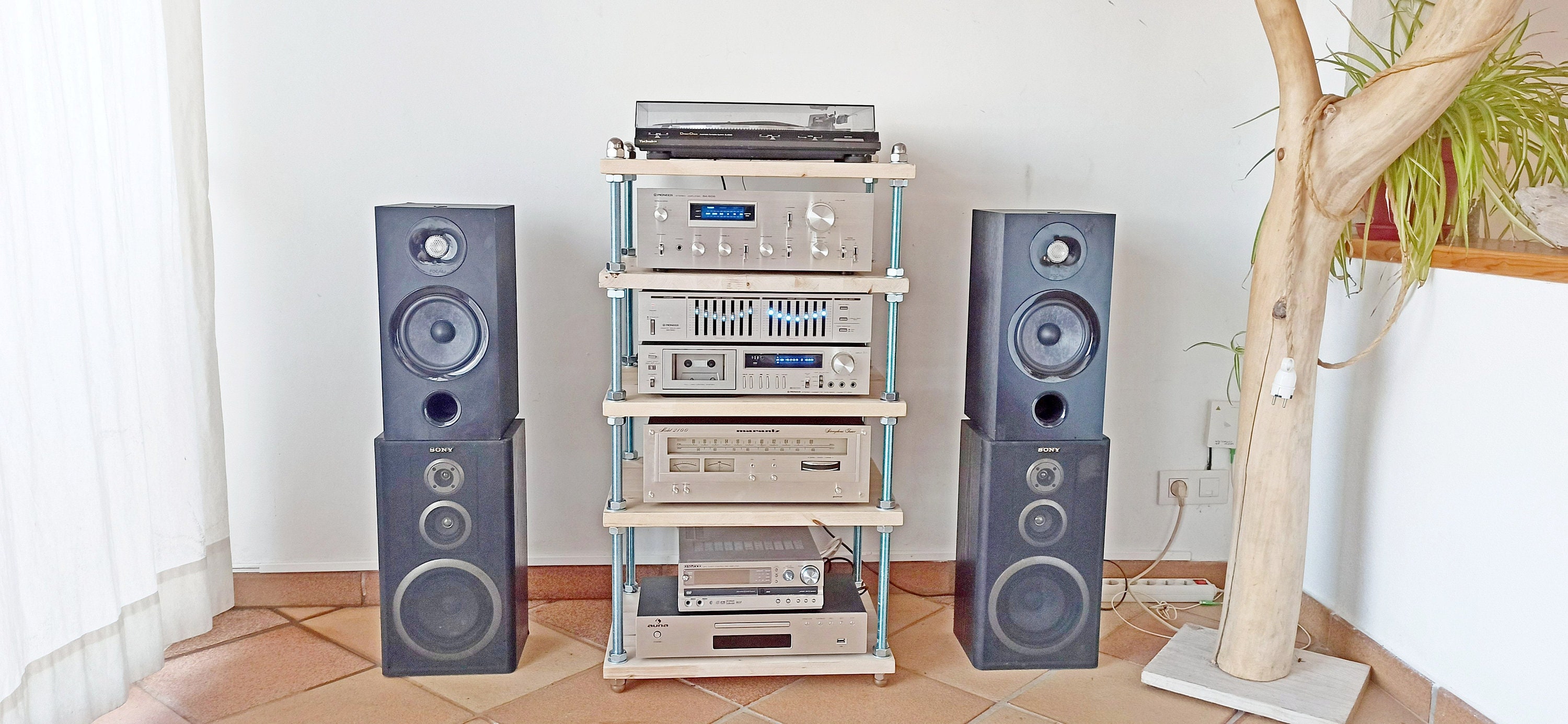 Solid Wood Hifi Furniture, Industrial Hifi Rack Stand, Vintage Hifi ...