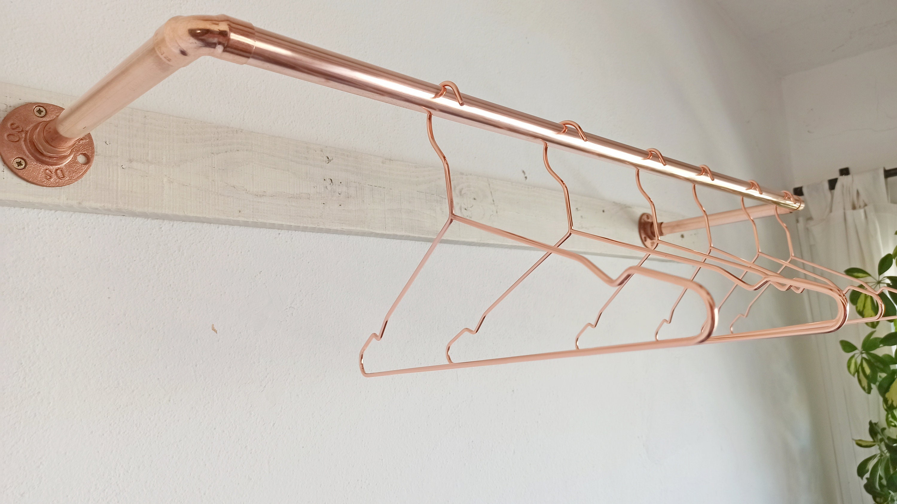 Copper Wardrobe Closet, Copper Clothes Rack, Industrial Pipe Closet ...
