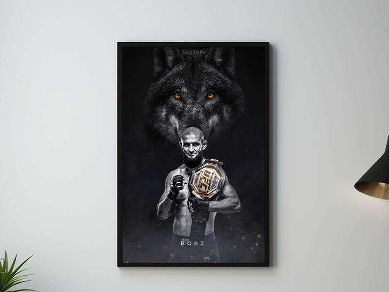 Khamzat Chimaev, Borz, Poster, UFC Poster, Poster Ideas, Fighter Poster ...