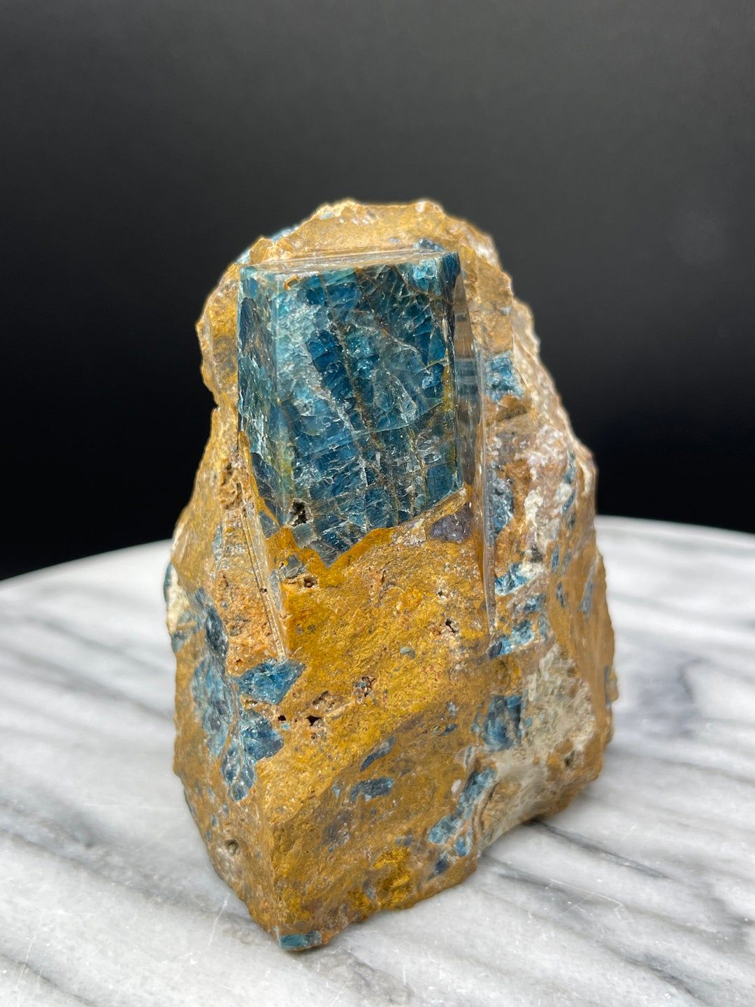 Gemmy Deep Blue Apatite in Matrix - Brazil - American Seller - Fast ...
