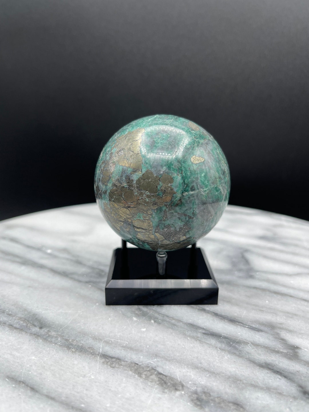 Dioptase and Pyrite Sphere | 59mm | American Seller | Fast Shipping - Etsy