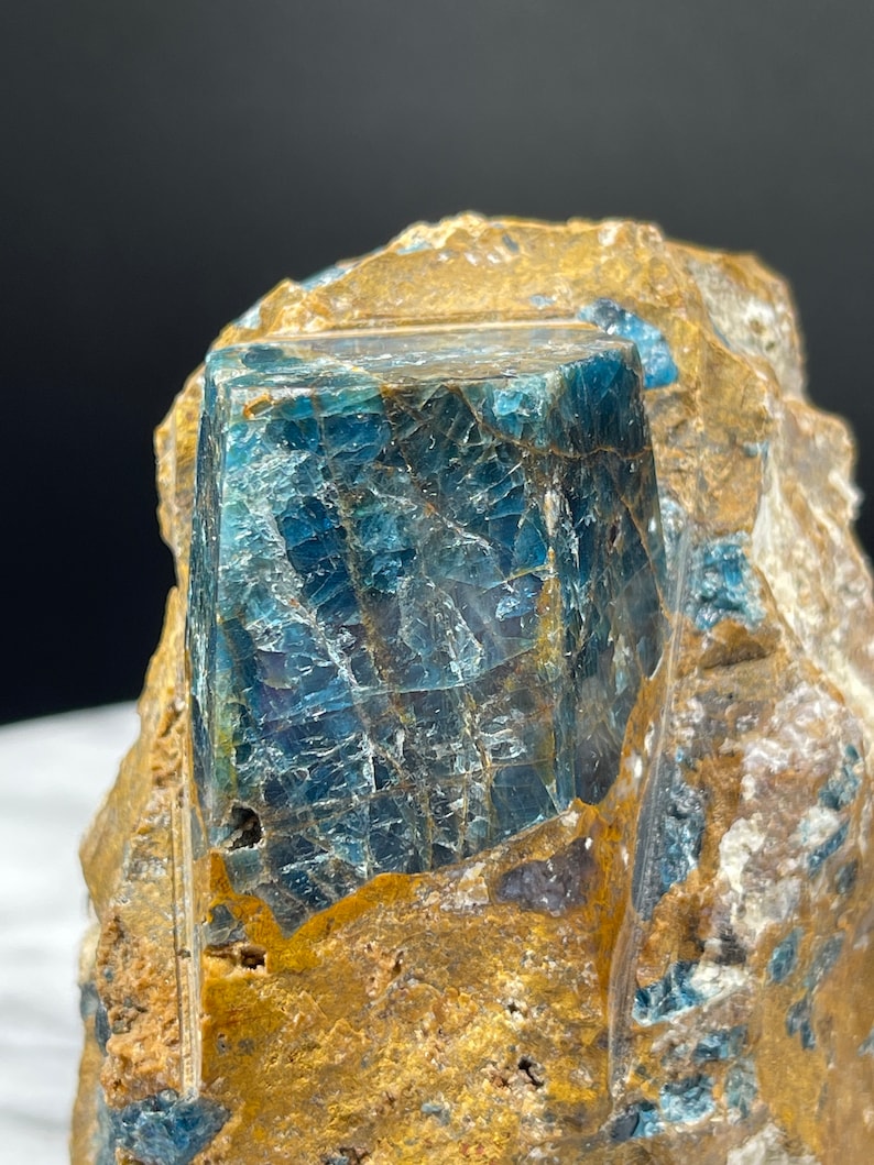 Gemmy Deep Blue Apatite in Matrix - Brazil - American Seller - Fast ...