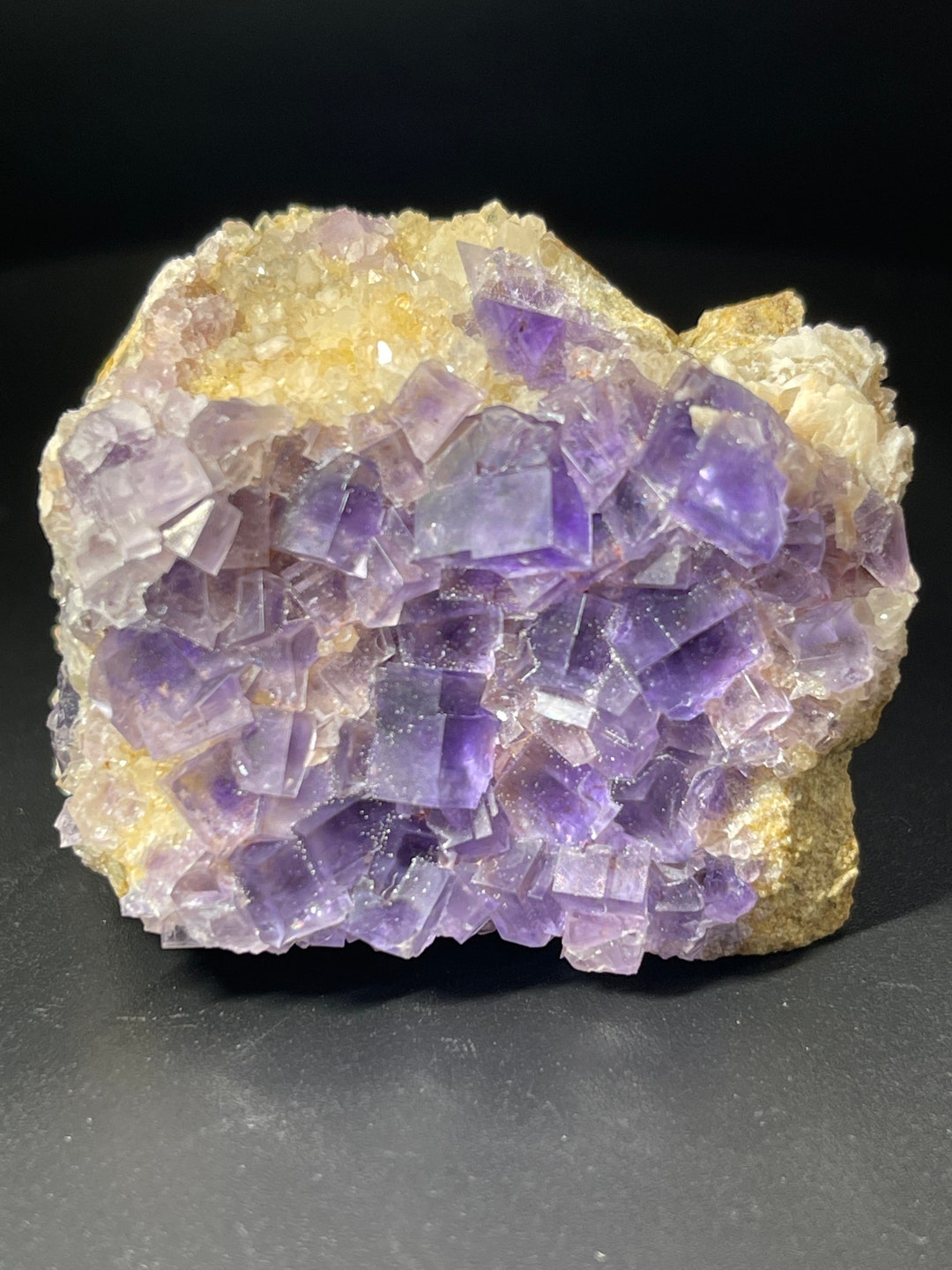 Spanish Purple Fluorite With Quartz From La Cabaña, Berbes Mining Area ...